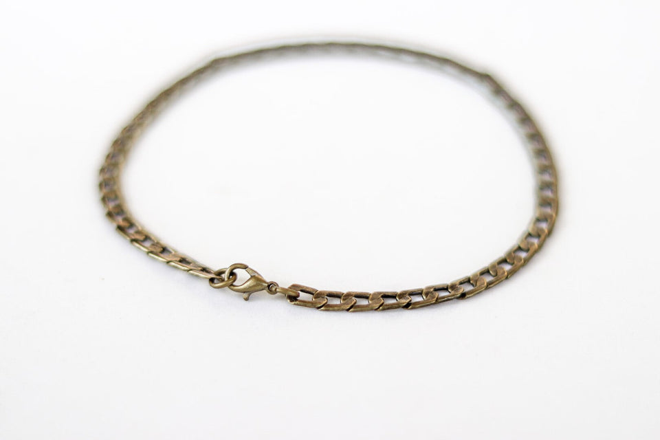 Men's ankle bracelet, bronze tone link chain anklet for him