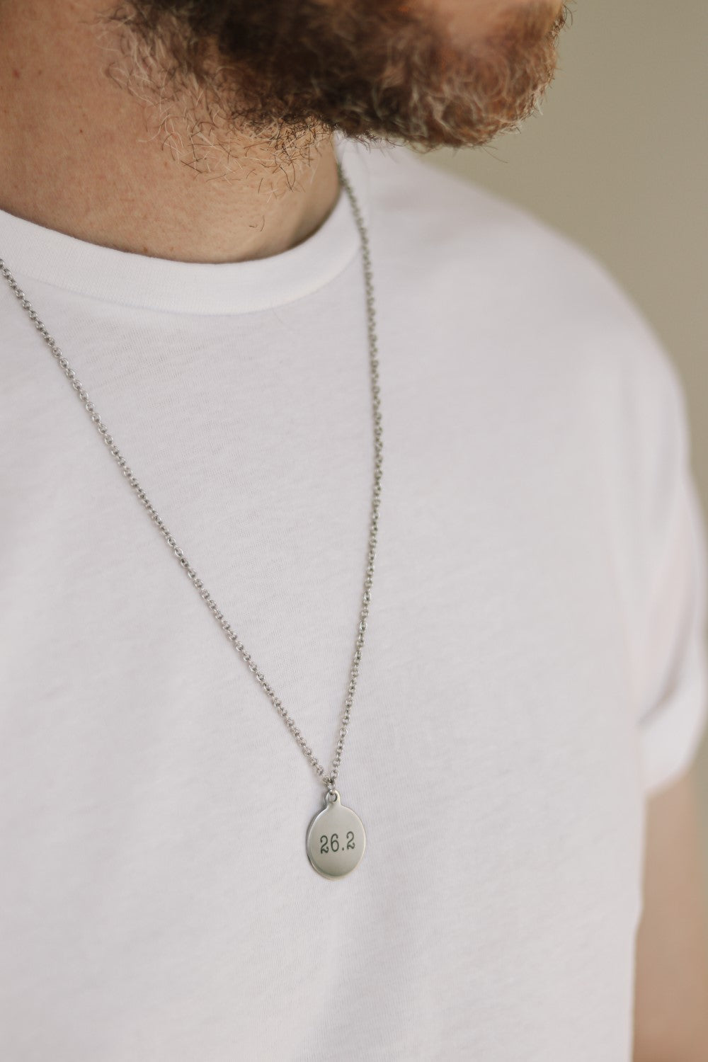 Marathon necklace for men, 26.2 miles engraved, runner men's necklace,