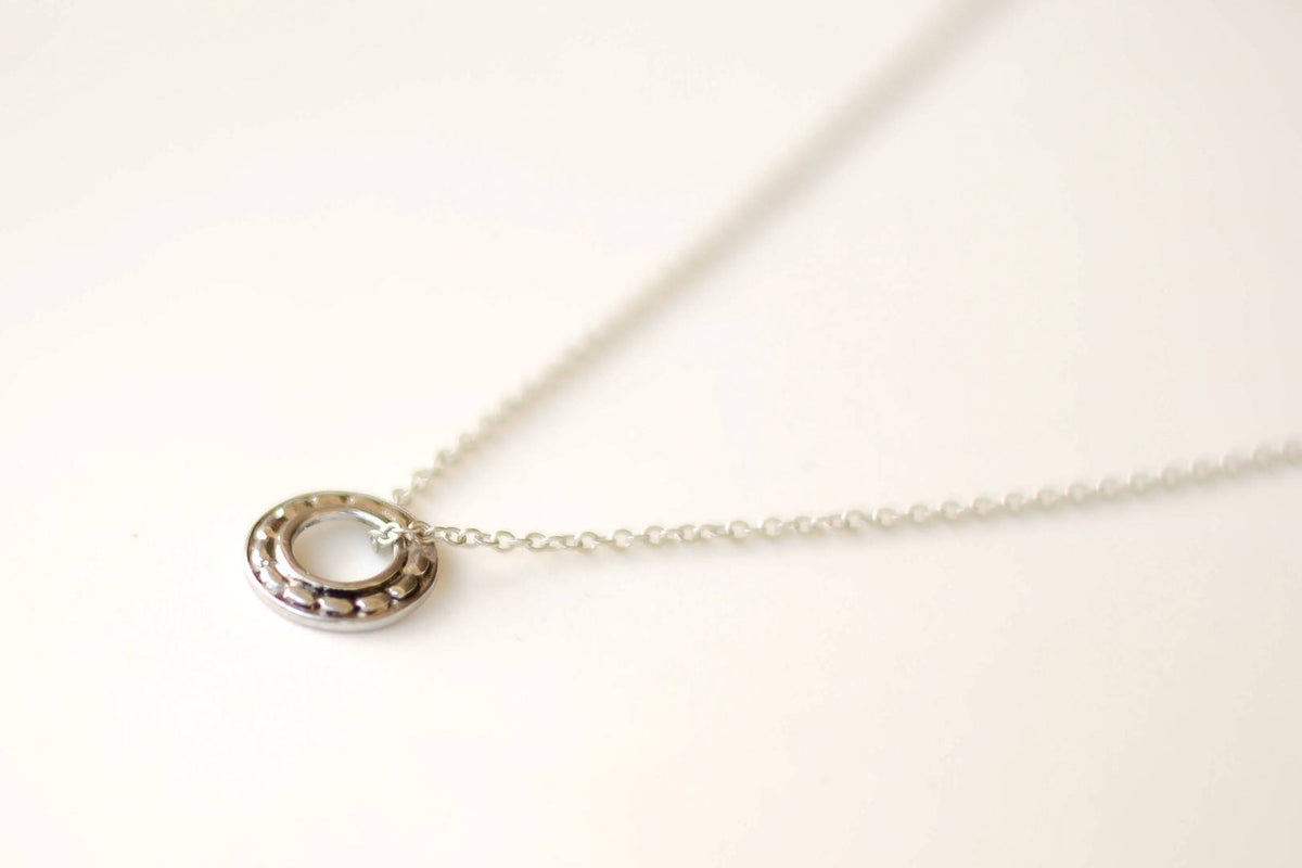 Karma necklace for men, men's necklace with a silver circle pendant ...