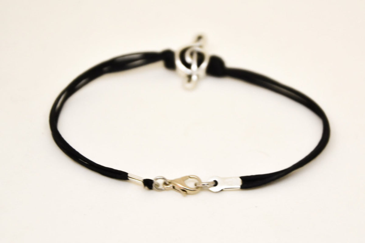 Treble clef bracelet for men, men's bracelet, silver music note charm ...
