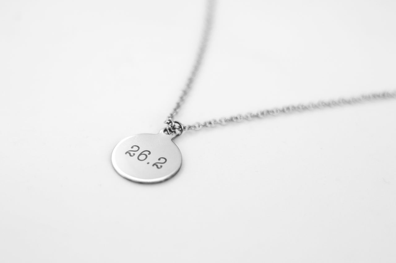 Marathon necklace for men, 26.2 miles engraved, runner men's necklace,