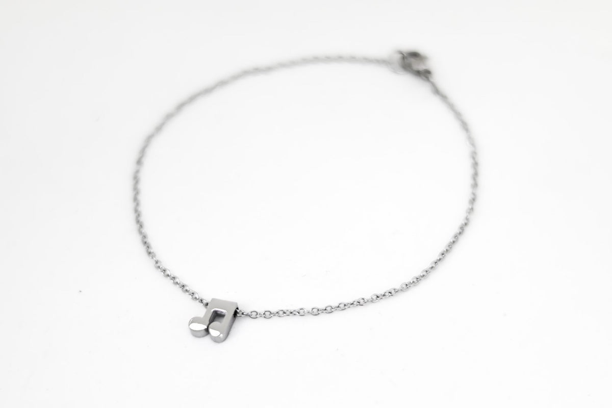 Music note bracelet, waterproof silver chain bracelet, tiny music note ...