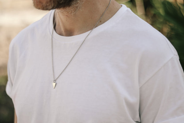Triangle necklace for men, waterproof jewelry, men's necklace with a s