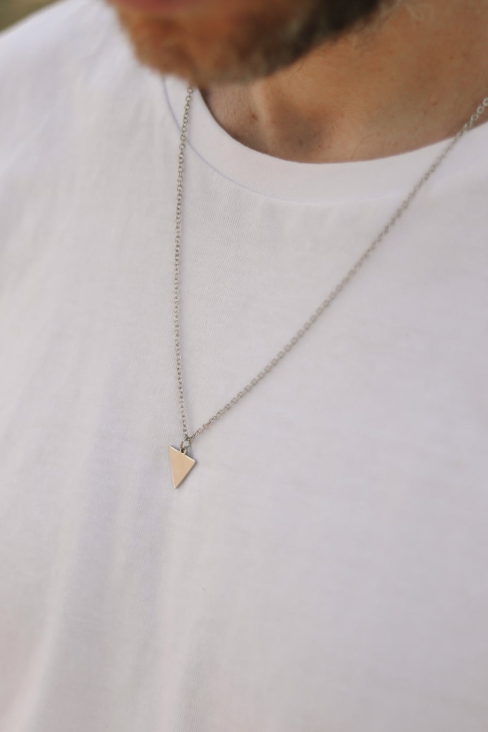 Triangle necklace for men, waterproof jewelry, men's necklace with a s